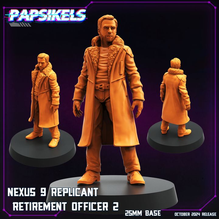 3D Printable NEXUS 9 REPLICANT RETIREMENT OFFICER by PAPSIKELS MINIATURES