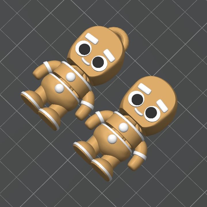 3D Printable Flexi Articulating Gingerbreadman by 3DJPDESIGNS