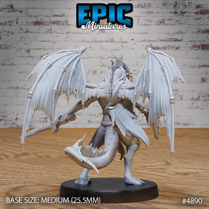 3D Printable Draconic Demon Bronze / Winged Fire Lord / Dragonborn ...