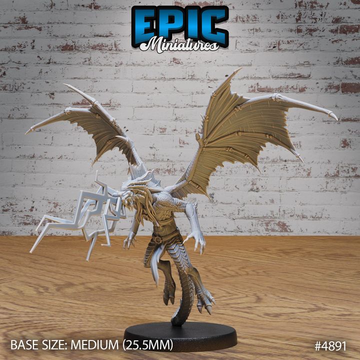 3D Printable Draconic Demon Bronze Magic / Winged Fire Lord ...
