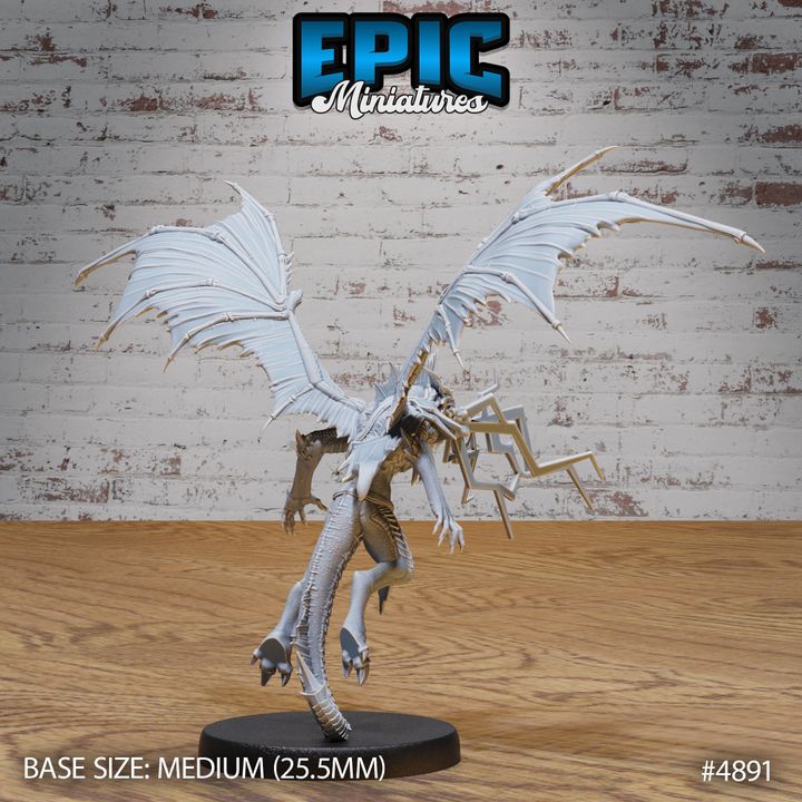 3D Printable Draconic Demon Bronze Magic / Winged Fire Lord ...