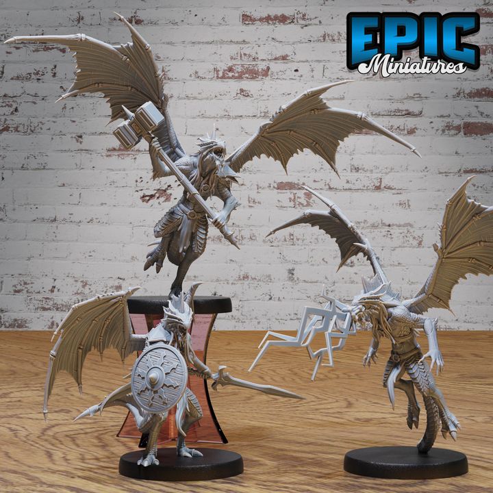 3D Printable Draconic Demon Bronze Set / Winged Fire Lord / Dragonborn ...