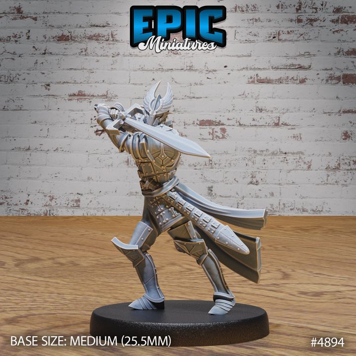 3D Printable Platinum Paladin Stance / Human Knight / Armored Warrior ...