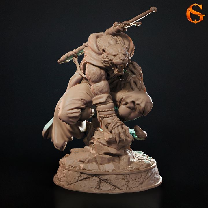 3D Printable Or'nge-Face, Human Weretiger Fighter | Pre-Supported by ...