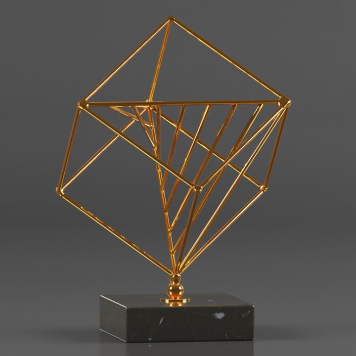 3D Printable Art Amaze Abstract Figure Gold Decor Accent by Nguyen Bin