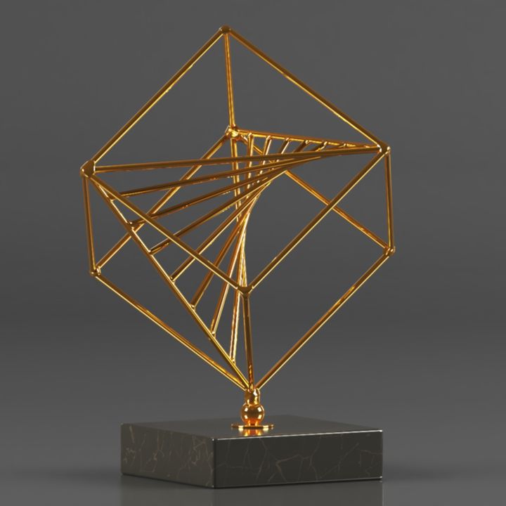 3D Printable Art Amaze Abstract Figure Gold Decor Accent by Nguyen Bin