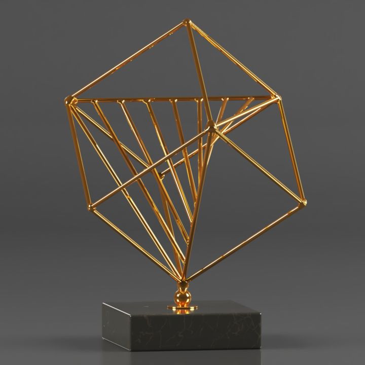 3D Printable Art Amaze Abstract Figure Gold Decor Accent by Nguyen Bin