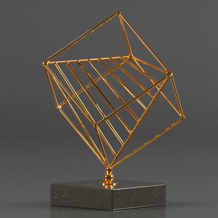 3D Printable Art Amaze Abstract Figure Gold Decor Accent by Nguyen Bin