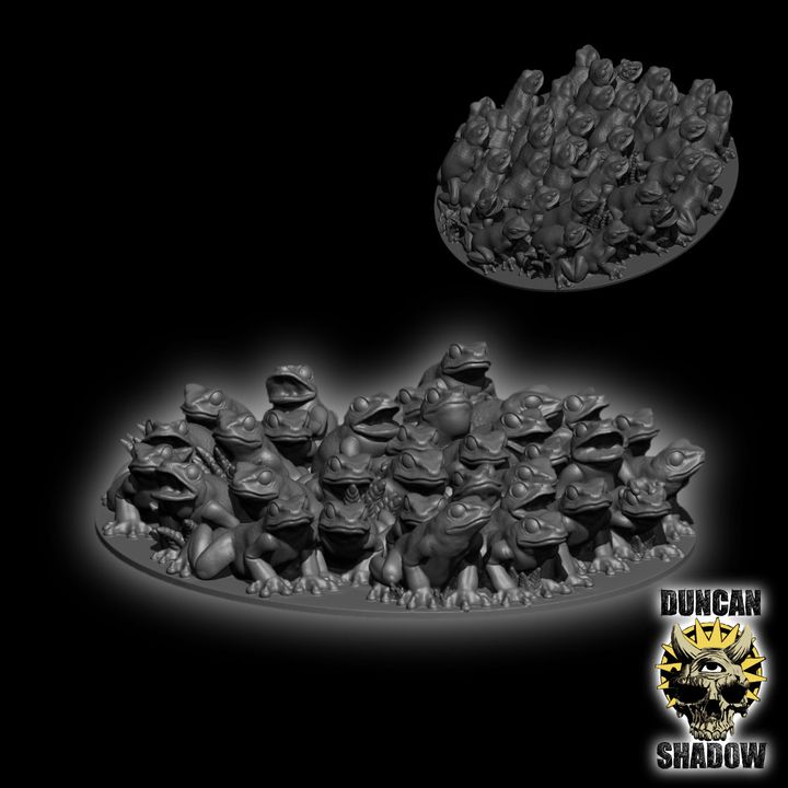 3D Printable Frog Swarm (Pre Supported + SupportFree) by Duncan Shadow