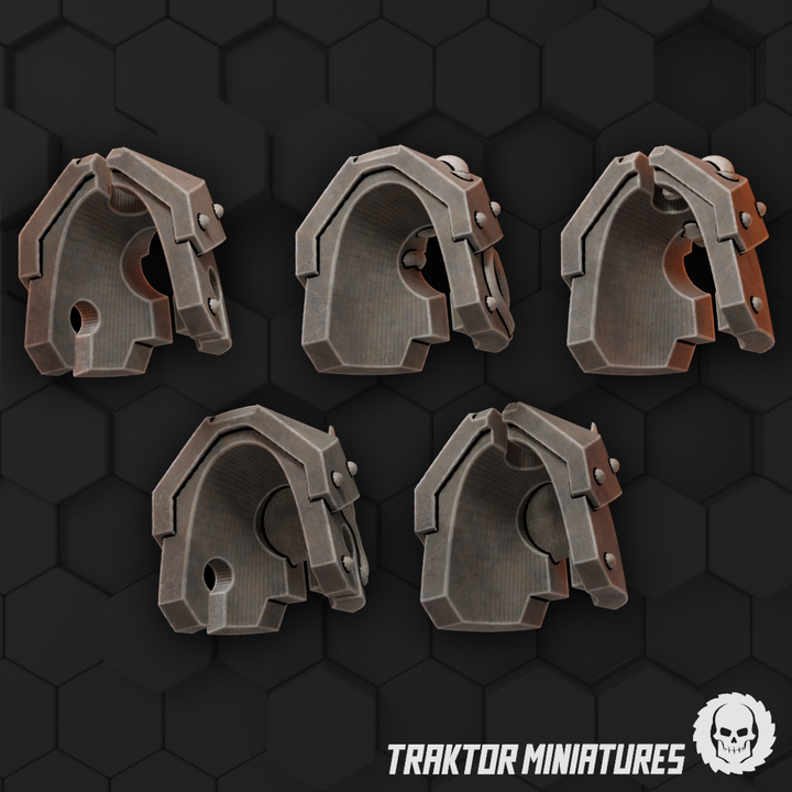 3D Printable Mk Hex Plague Tyrant Pads by Traktor Miniatures