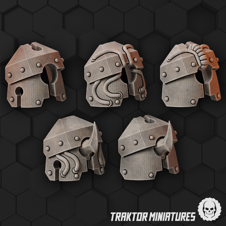 3D Printable Mk Hex Plague Tyrant Pads by Traktor Miniatures