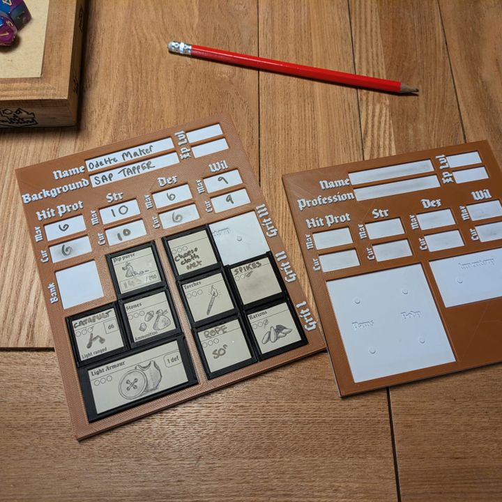 3D Printable Mausritter Character sheets and Tokens by James Taylor