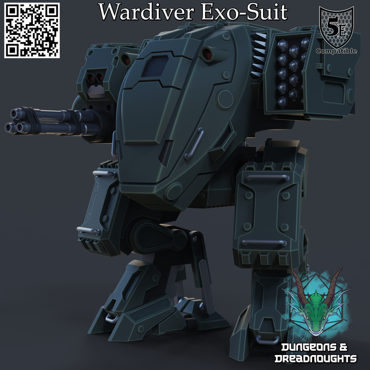 3D Printable Wardiver Exo-Suit (Posable) by Dungeons and Dreadnoughts
