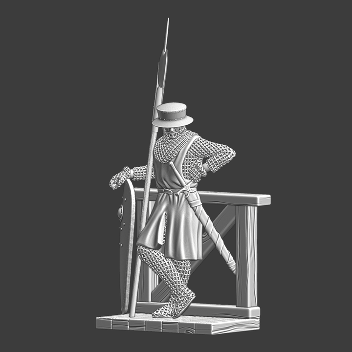 3D Printable Medieval foot soldier resting - Diorama by Northern ...