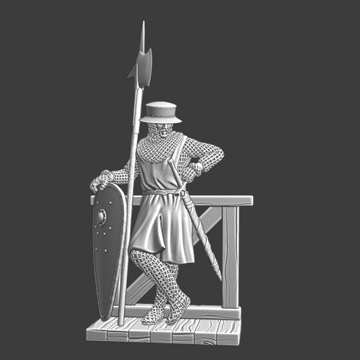 3D Printable Medieval foot soldier resting - Diorama by Northern ...