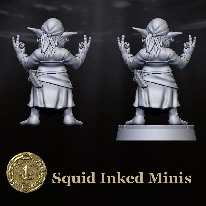 3D Printable Rude Goblin Pirate Flipping Off Enemies by Squid Inked Minis
