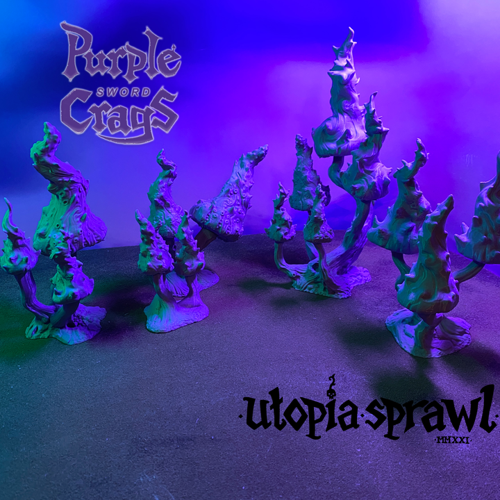 3D Printable Mushroom Forest - Dragon Spike Caps by Utopia Sprawl