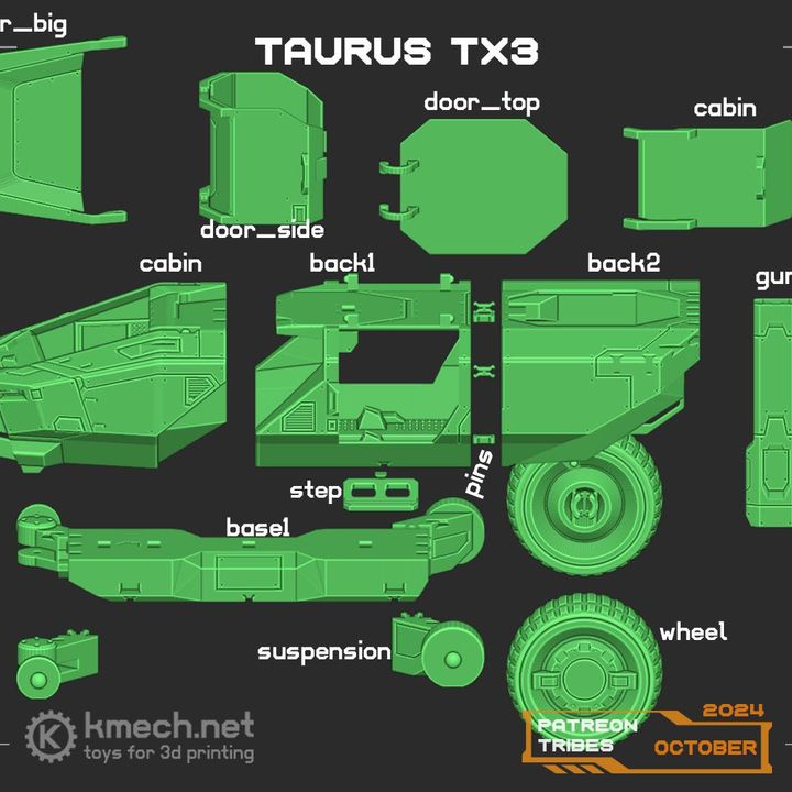 3D Printable TAURUS vehicle by Kmech