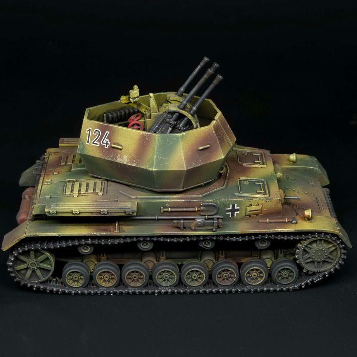 3D Printable Flakpanzer IV «Wirbelwind» + 1 Gunner (Germany, WW2) by ...
