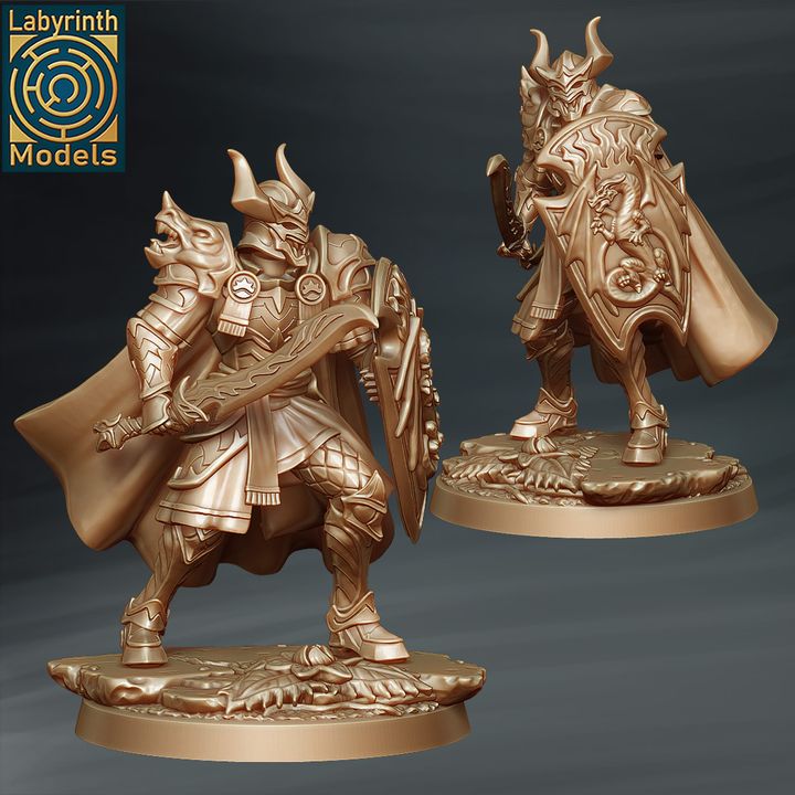 3D Printable Dragon Knights - 32mm scale by Labyrinth Models