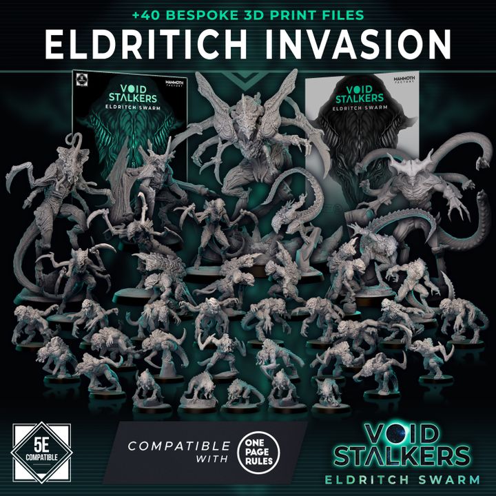3D Printable Eldritch Swarm - 41 STL Miniatures by Mammoth Factory