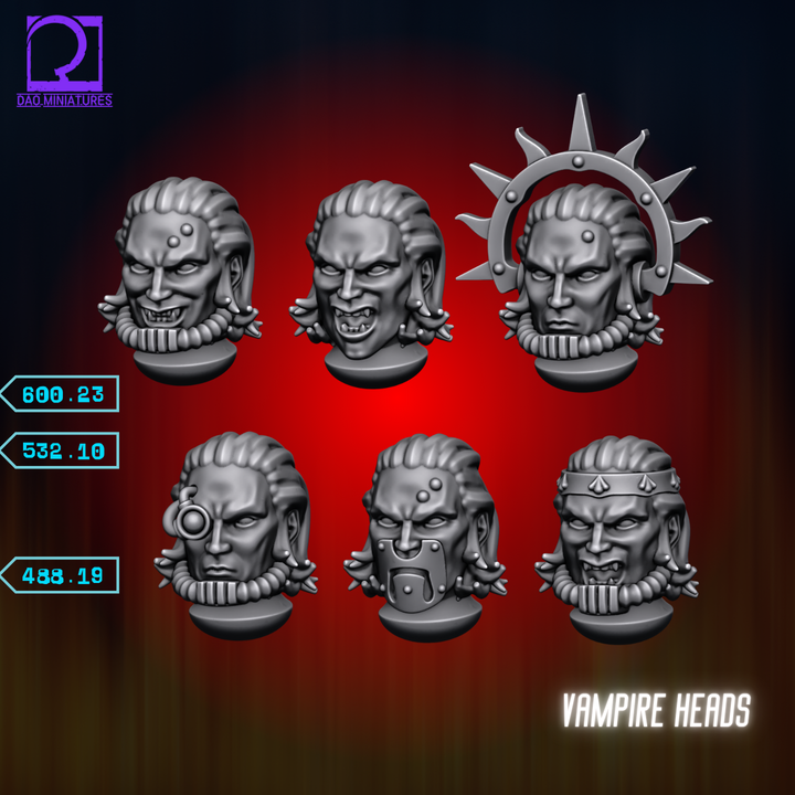 3D Printable Space Vampire Head Pack by DAOMiniatures