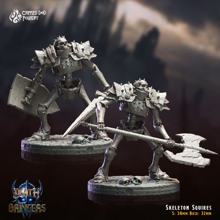 3D Printable Skeleton Squires by Crippled God Foundry