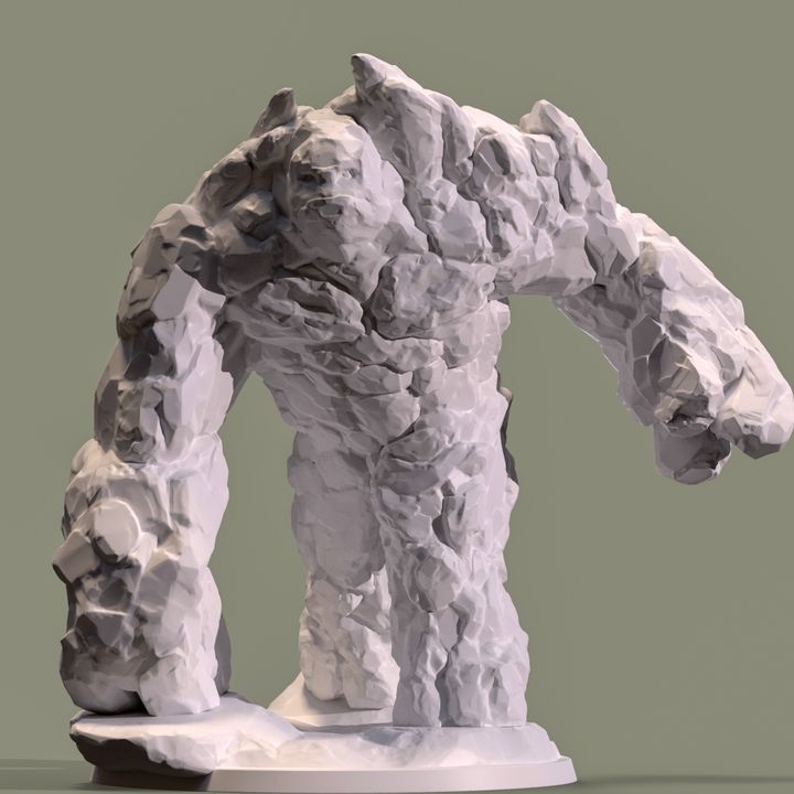 3D Printable Rock Golem by Jeff Hindsbøl Hansen