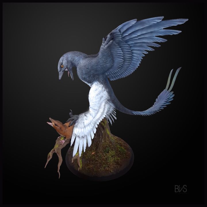 3D Printable Microraptor by clynche art