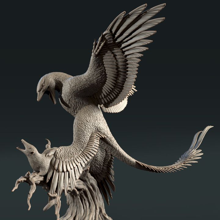 3D Printable Microraptor by clynche art