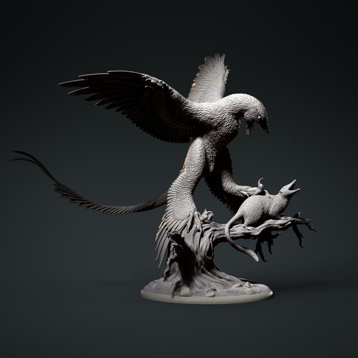 3D Printable Microraptor by clynche art