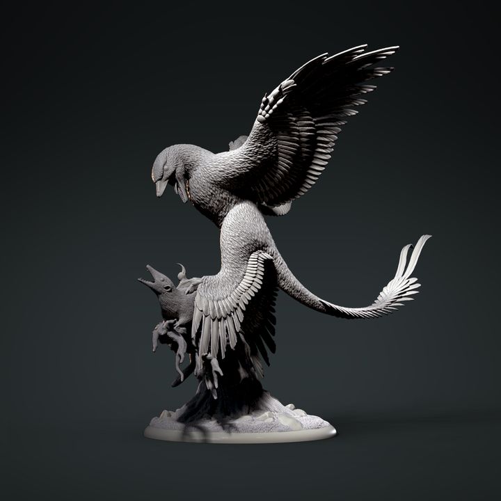 3D Printable Microraptor by clynche art