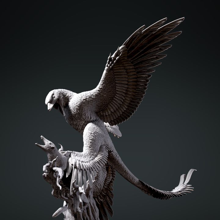 3D Printable Microraptor by clynche art