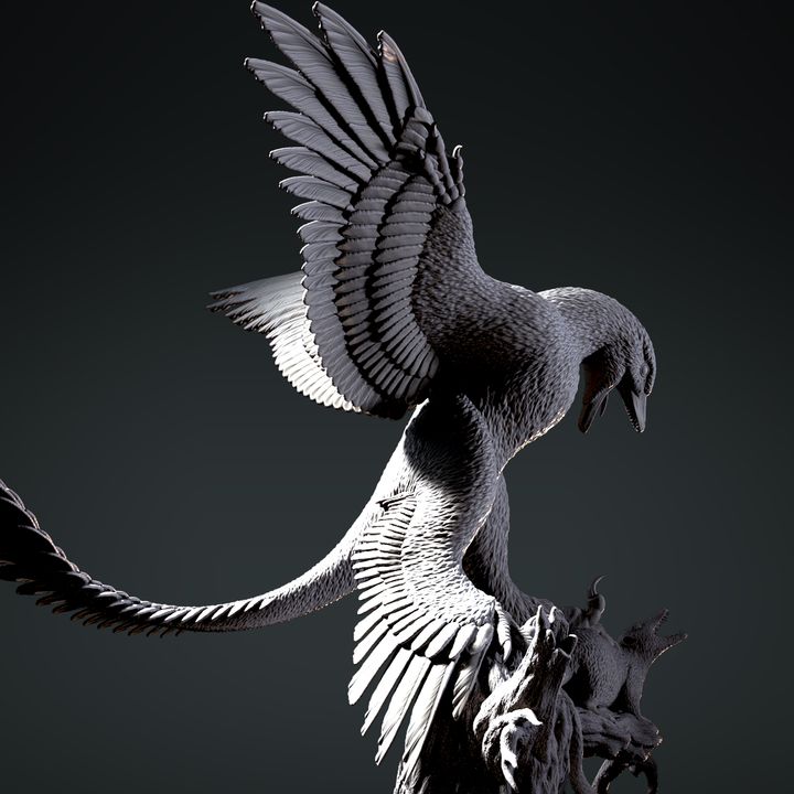 3D Printable Microraptor by clynche art