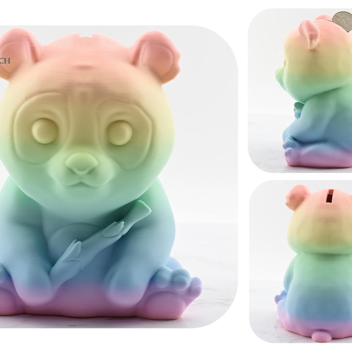 3D Printable Panda Piggy Bank, Cute Panda Coin Storage Bank, Cute Piggy ...