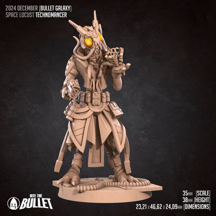 3D Printable Space Locust Technomancer (2 Versions) by Bite the Bullet