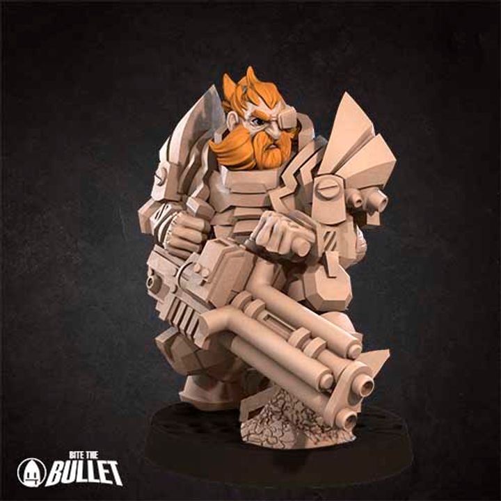 3D Printable Space Dwarf Soldier by Bite the Bullet