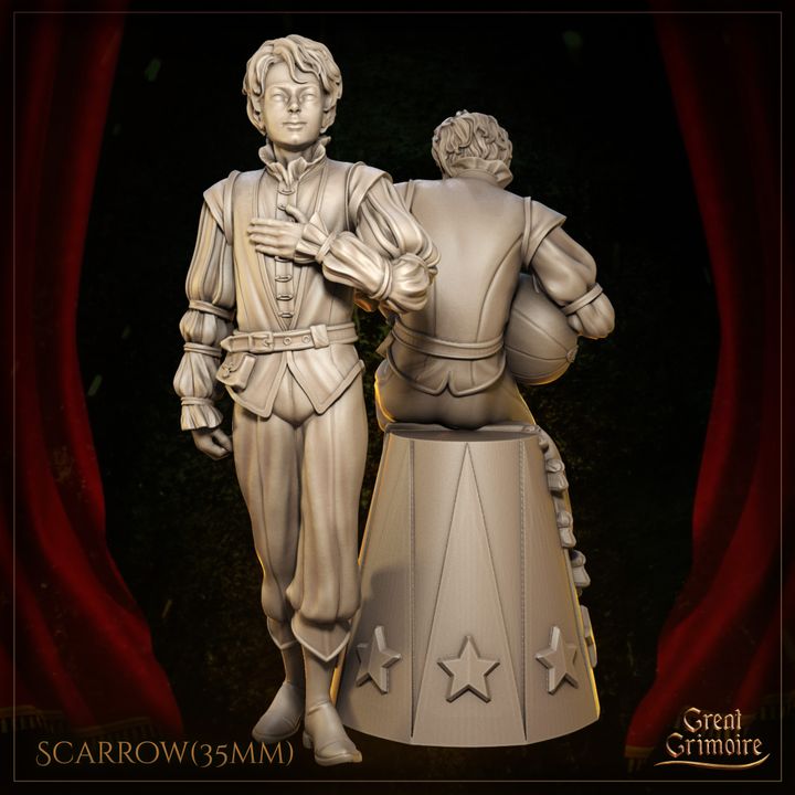 3D Printable Scarrow, ever-smiling outcast by Great Grimoire