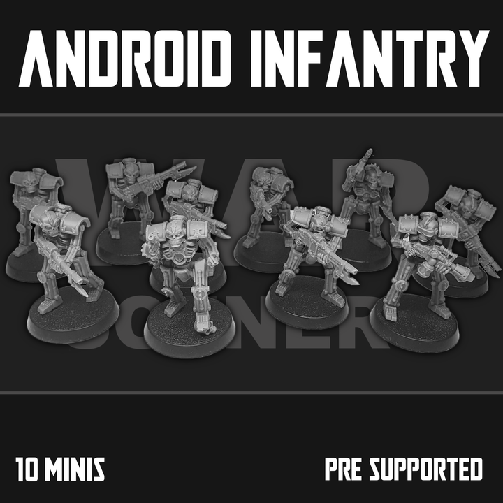 3D Printable Chaos Android Infantry by War Scenery