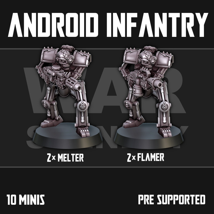 3D Printable Chaos Android Infantry by War Scenery