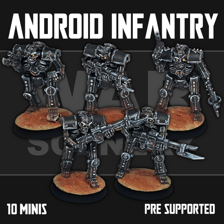 3D Printable Chaos Android Infantry by War Scenery