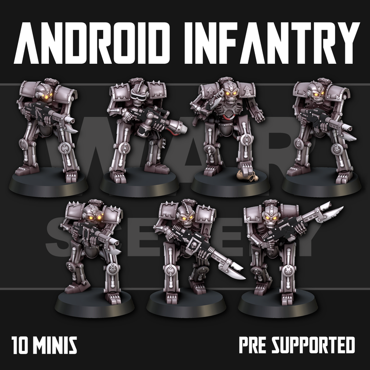 3D Printable Chaos Android Infantry by War Scenery