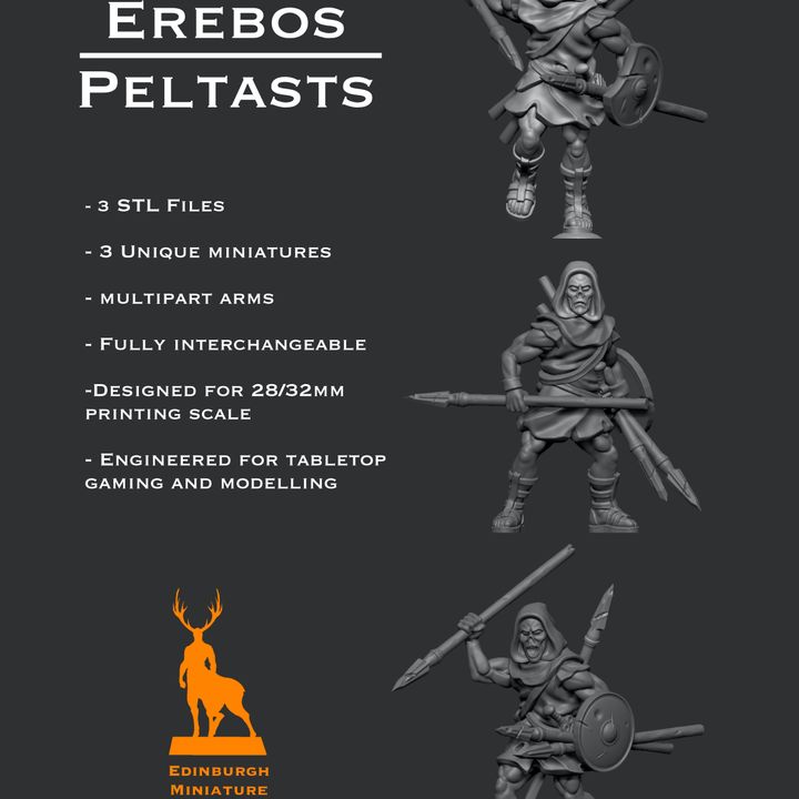 3D Printable Erebos Peltasts by Edinburgh Miniature Company