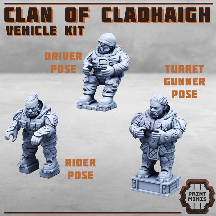 3D Printable Clan of Cladhaich - Vehicle Kit by Print Minis