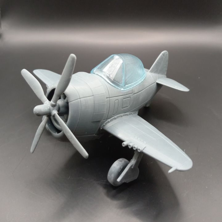 3D Printable P-47 Thunderbolt Egg Plane 3D print model STL by Radu Burlea