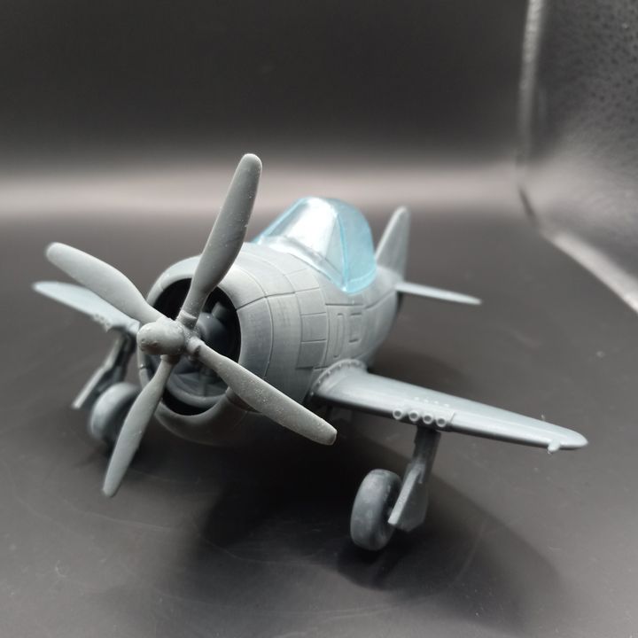 3D Printable P-47 Thunderbolt Egg Plane 3D print model STL by Radu Burlea