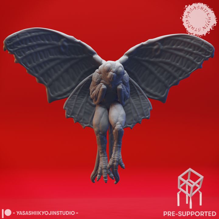 3D Printable Mothman Pair - Tabletop Miniatures (Pre-Supported) by ...
