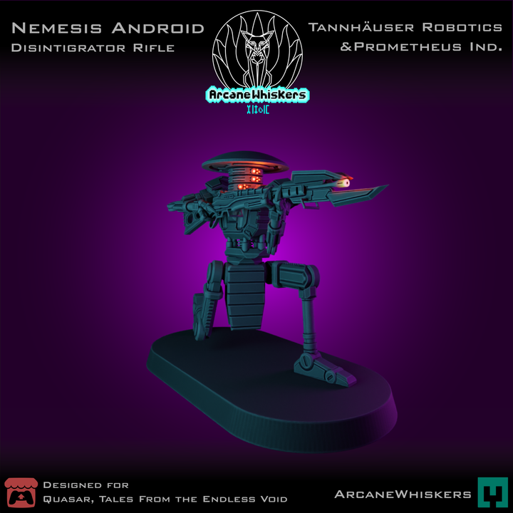 3D Printable Nemesis Android, Disintigrator Rifle by Arcane Whiskers