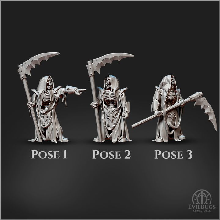 3D Printable Legion of Bones ( 5 skeleton, 15 Poses ) 28mm/32mm/54mm by ...