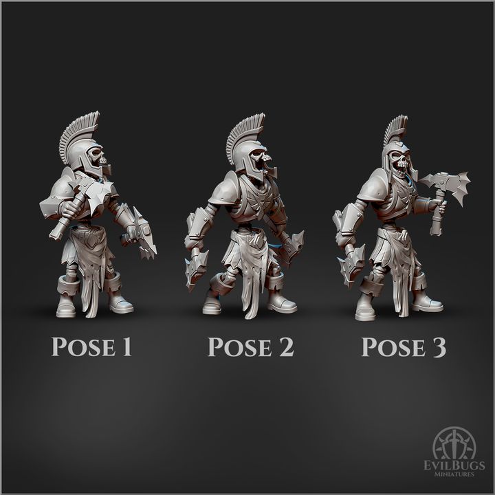 3D Printable Legion of Bones ( 5 skeleton, 15 Poses ) 28mm/32mm/54mm by ...